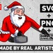 SVG Santa Claus Curling Clipart PNG - Etsy