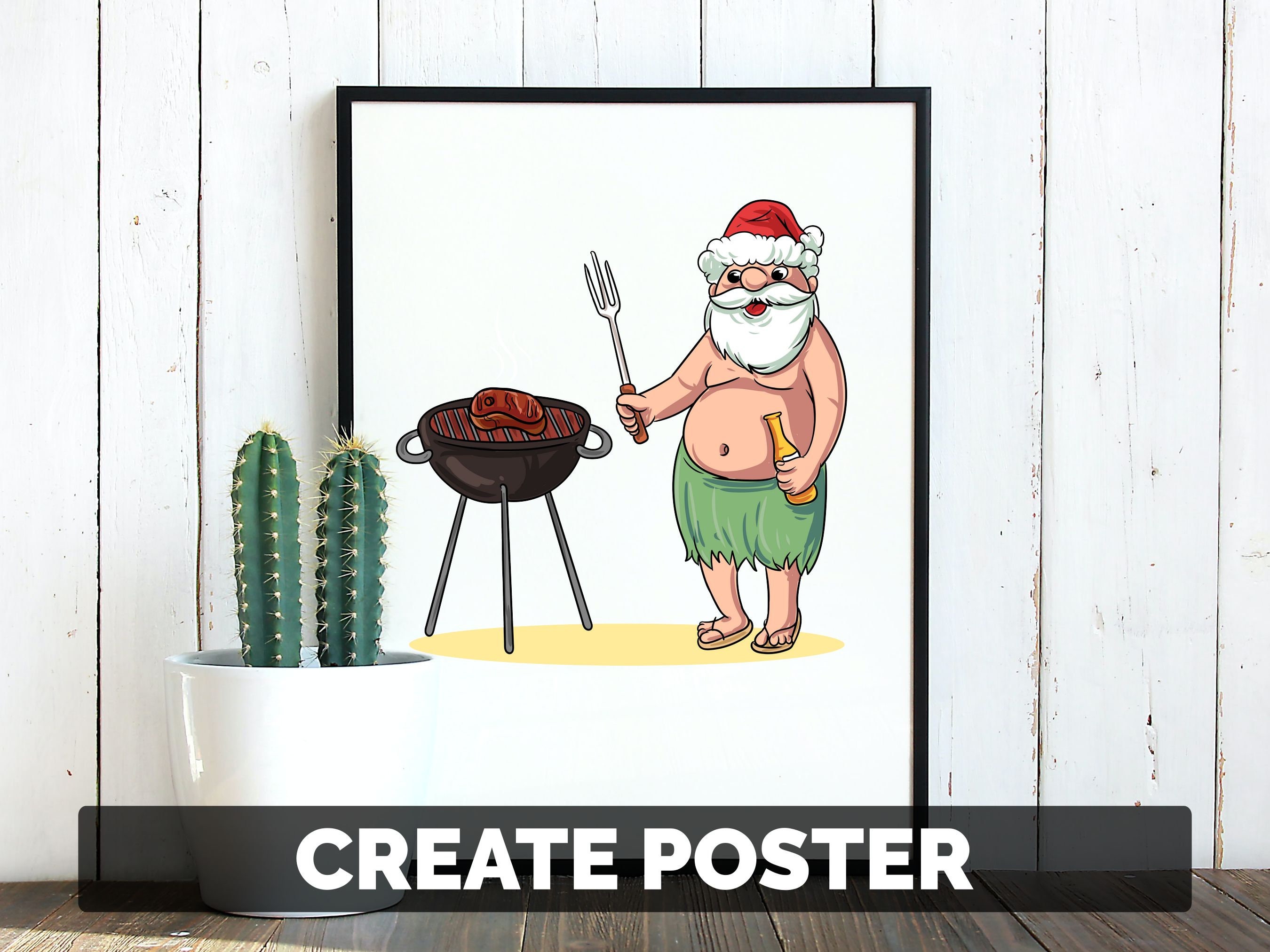Christmas in July SVG / Grilling BBQ Santa Claus PNG / Grill Party ...