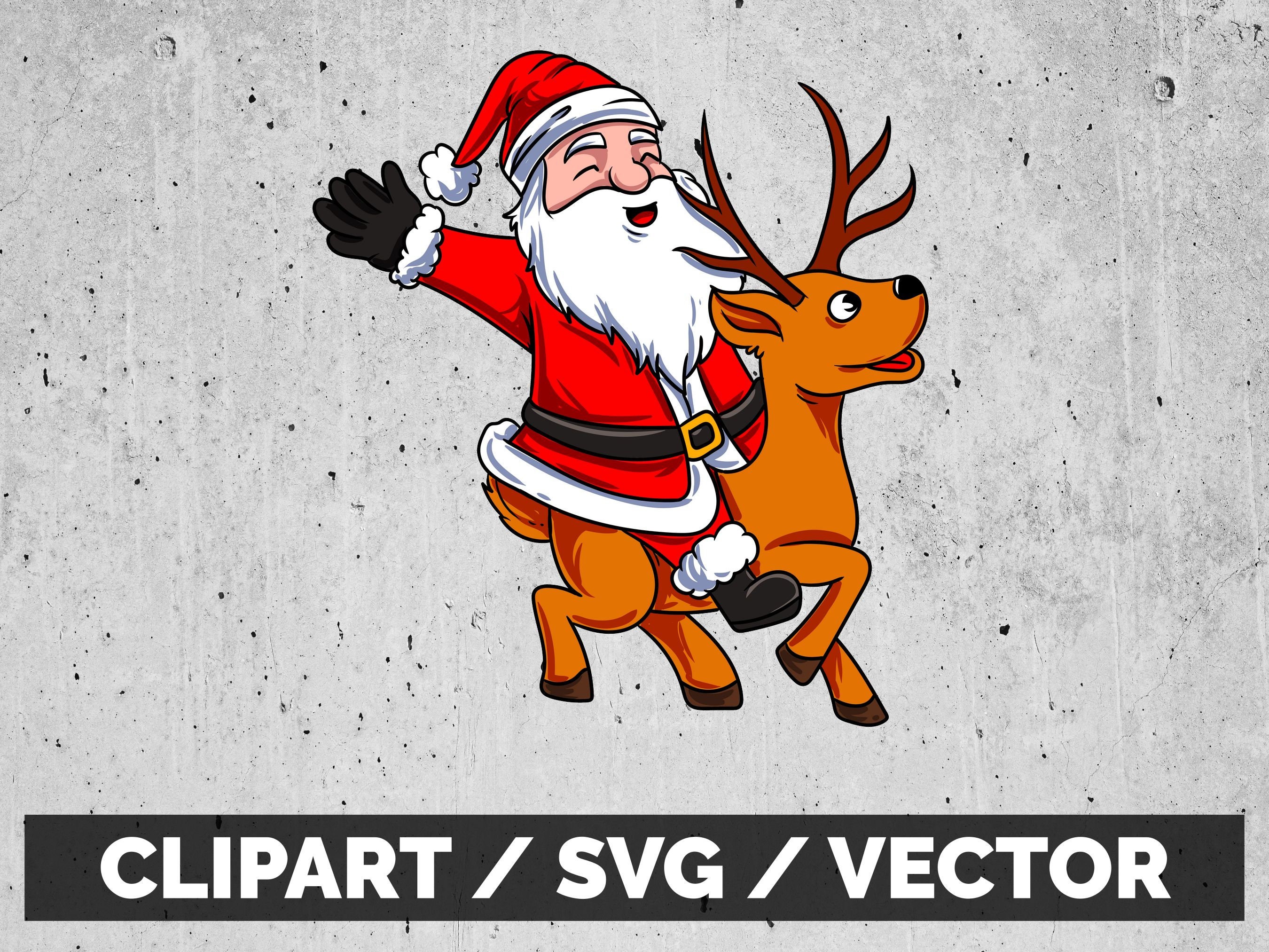 Santa Claus Reindeer SVG PNG Christmas Clipart - Etsy