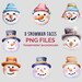 Snowman Face PNG Clipart Bundle - Etsy