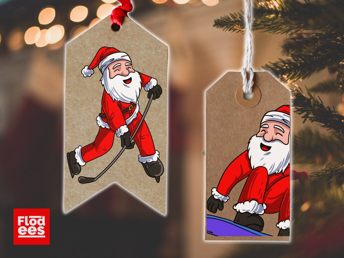 Santa Claus SVG Ski Ice Hockey Curling Snowboard Cliparts - Etsy