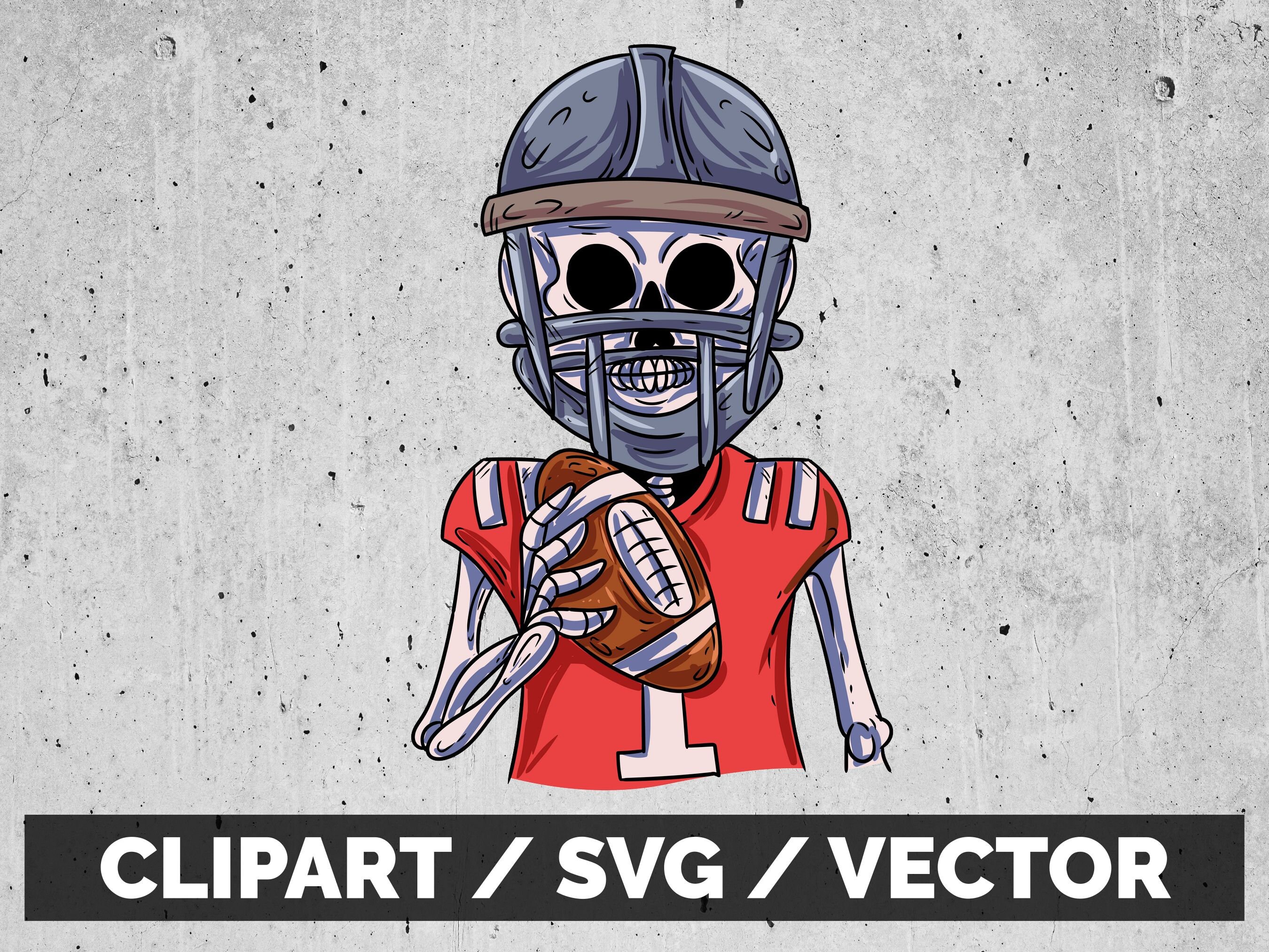 Football SVG Skeleton Clipart PNG - Etsy