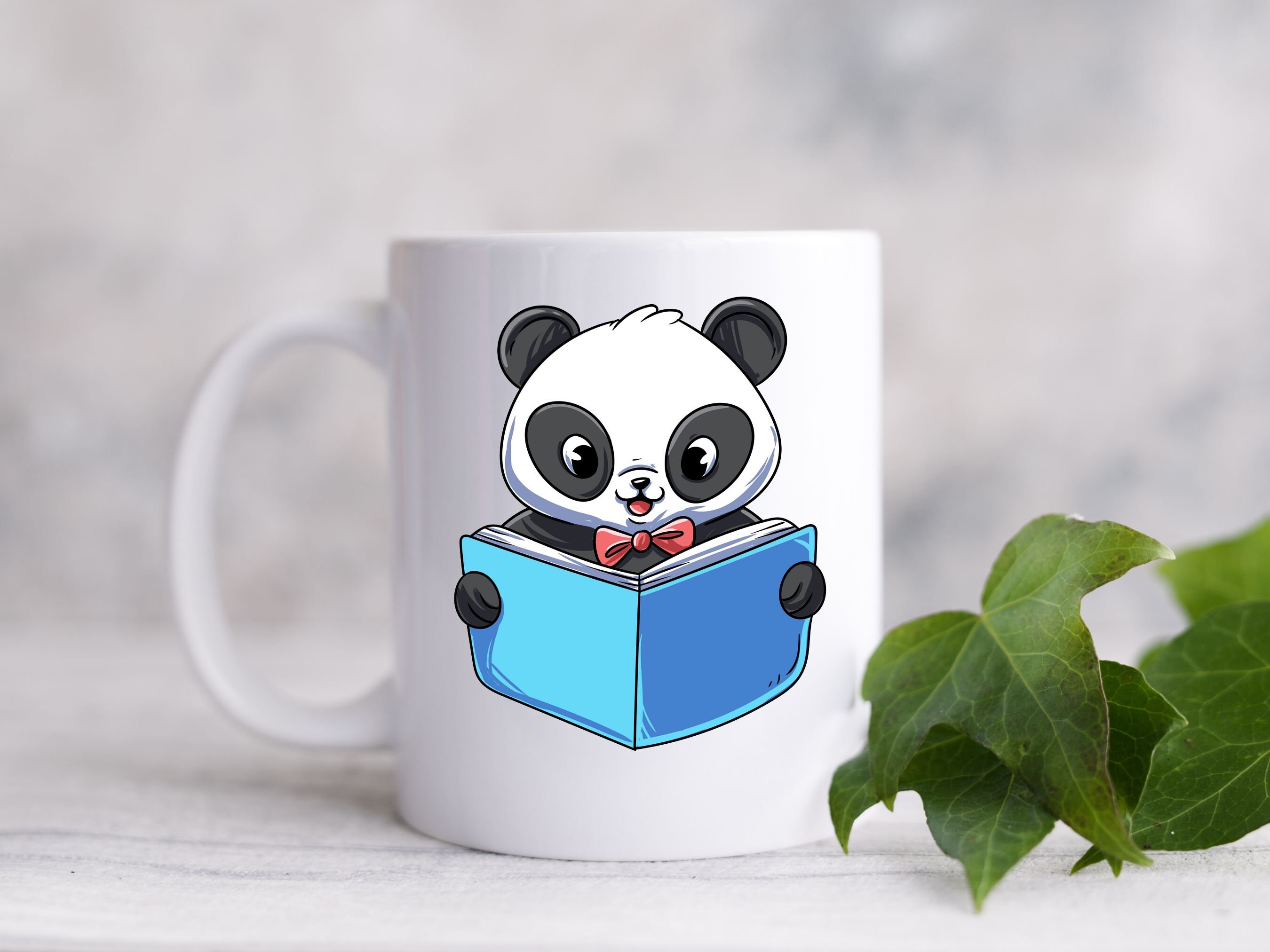 Panda Clipart Reading Book SVG - Etsy