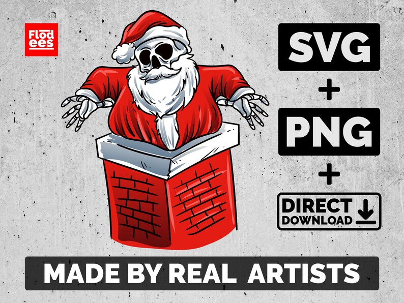 SVG Chimney Santa Claus Clipart PNG - Etsy