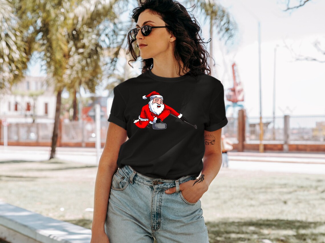 SVG Santa Claus Curling Clipart PNG - Etsy