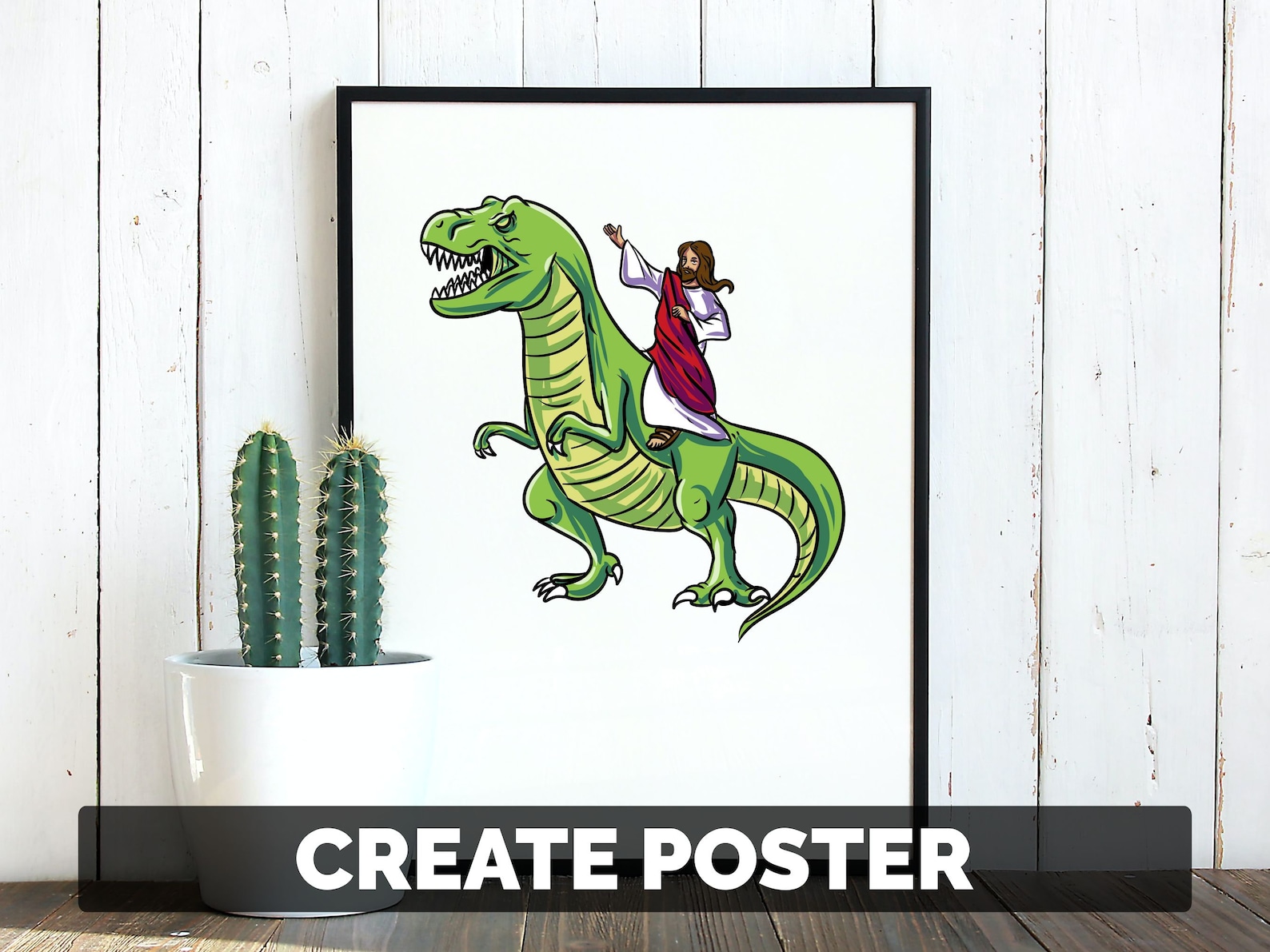 Jesus Dinosaur SVG File / T-rex Dino PNG / Funny Christian Church ...