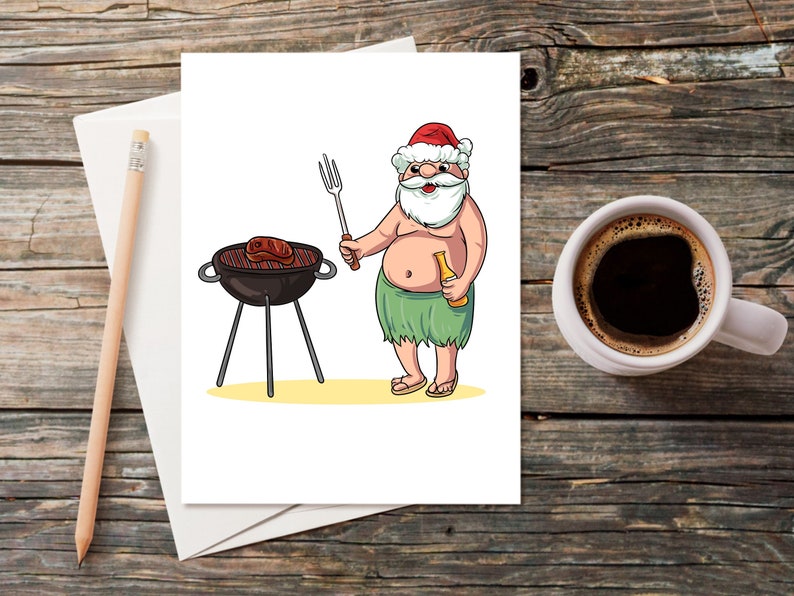 Christmas in July SVG / Grilling BBQ Santa Claus PNG / Grill Party ...