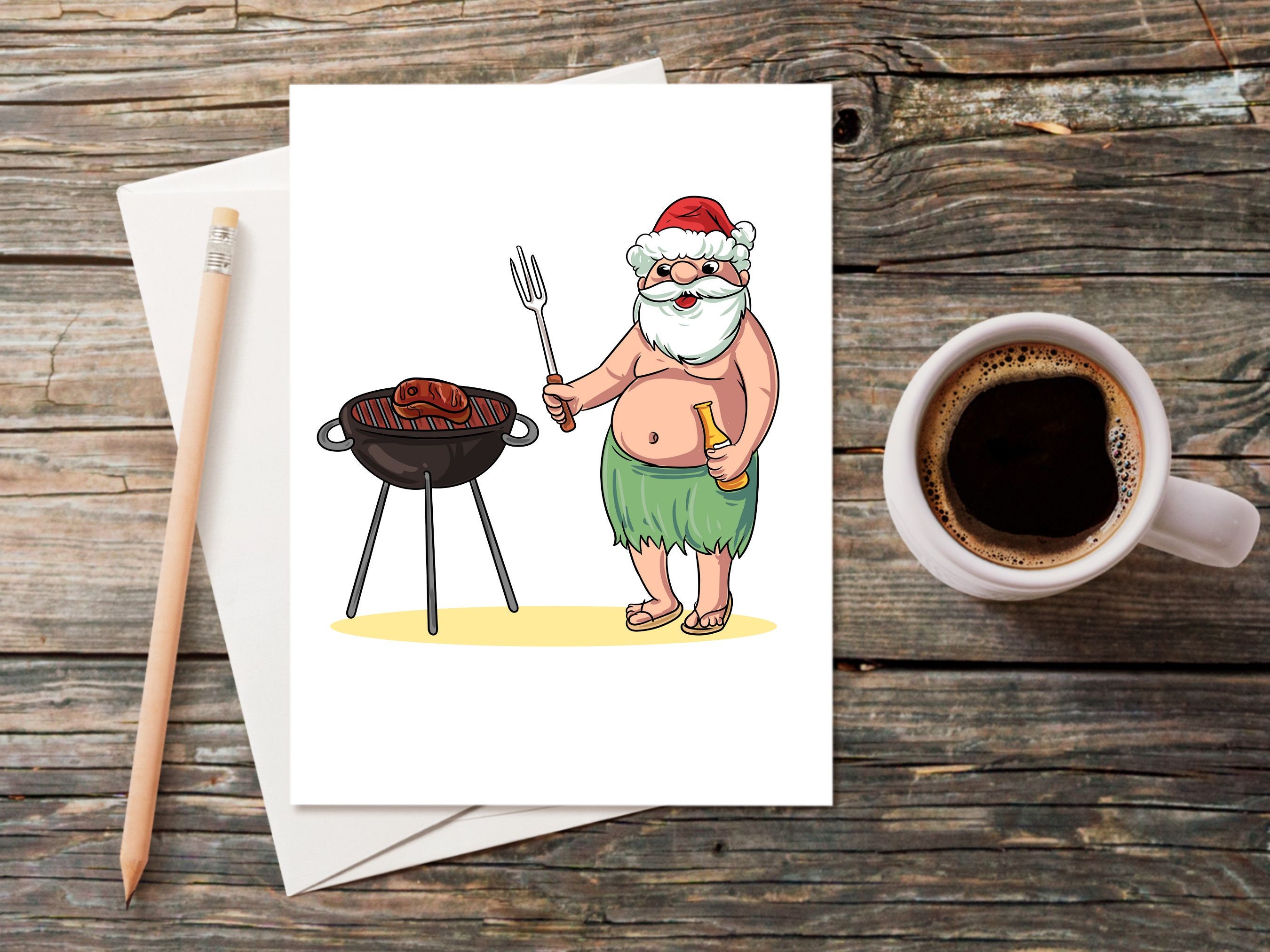 Christmas in July SVG / Grilling BBQ Santa Claus PNG / Grill Party ...