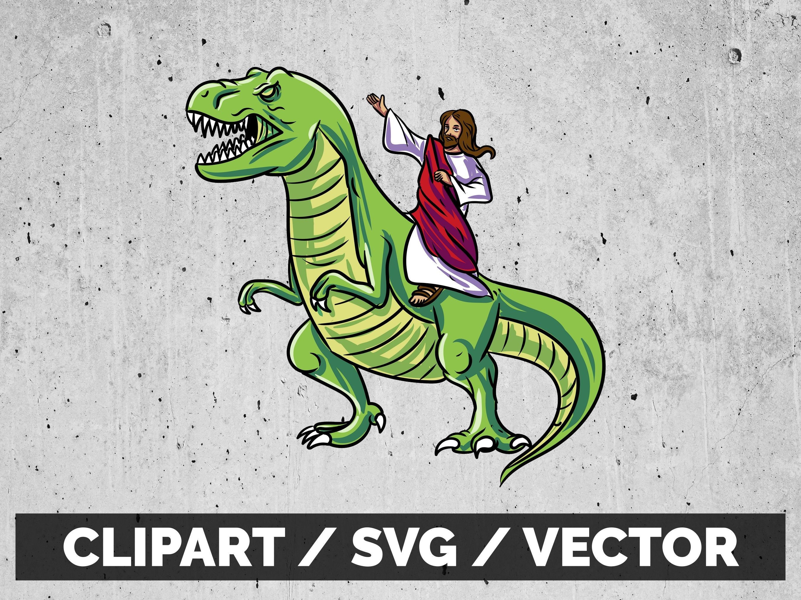 Jesus Dinosaur SVG File / T-rex Dino PNG / Funny Christian Church ...