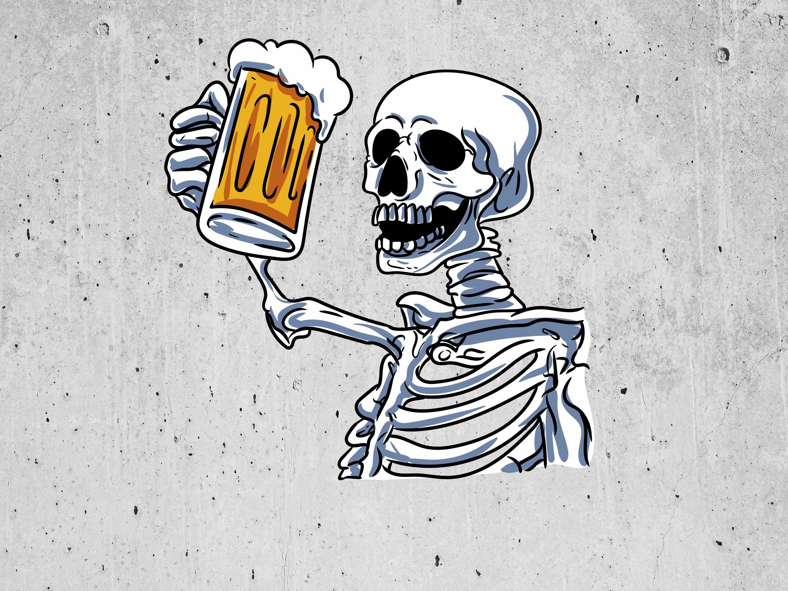 Beer Skeleton SVG PNG Halloween Clipart - Etsy