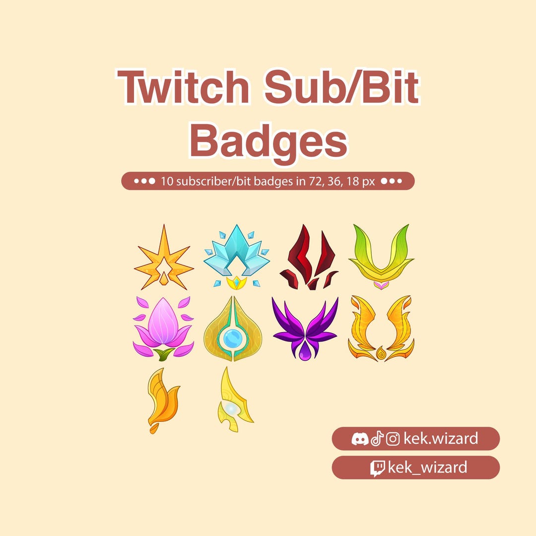 Elementalist Subscriber Badges for Twitch | Twitch Subscriber Bit ...