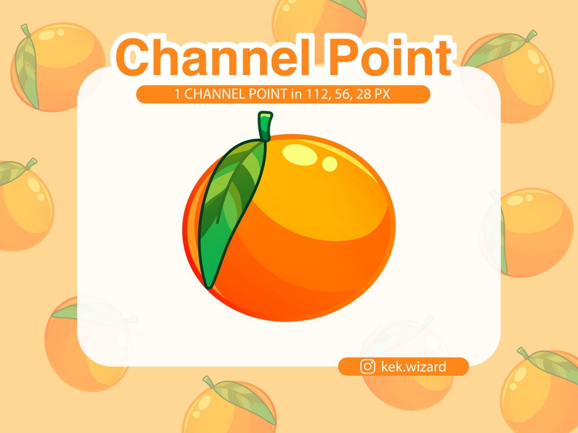 Orange Fruit Channel Points for Twitch | Twitch Channel Point Icon ...