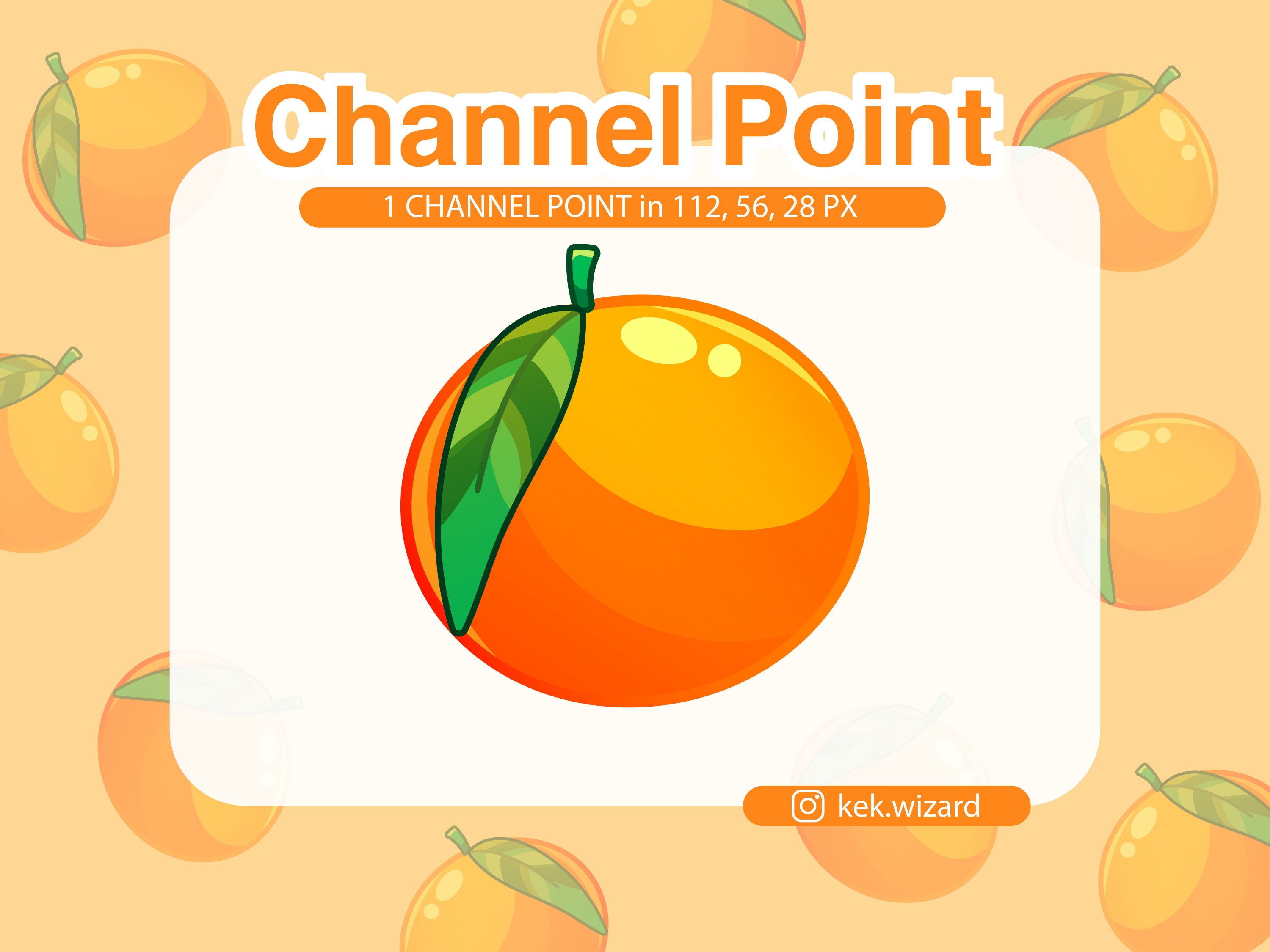 Orange Fruit Channel Points for Twitch | Twitch Channel Point Icon ...