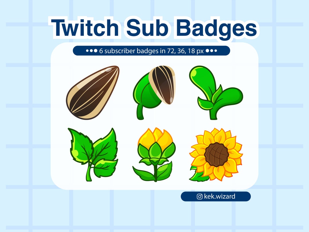 Sunflower Subscriber Badges for Twitch | Twitch Subscriber Badges ...