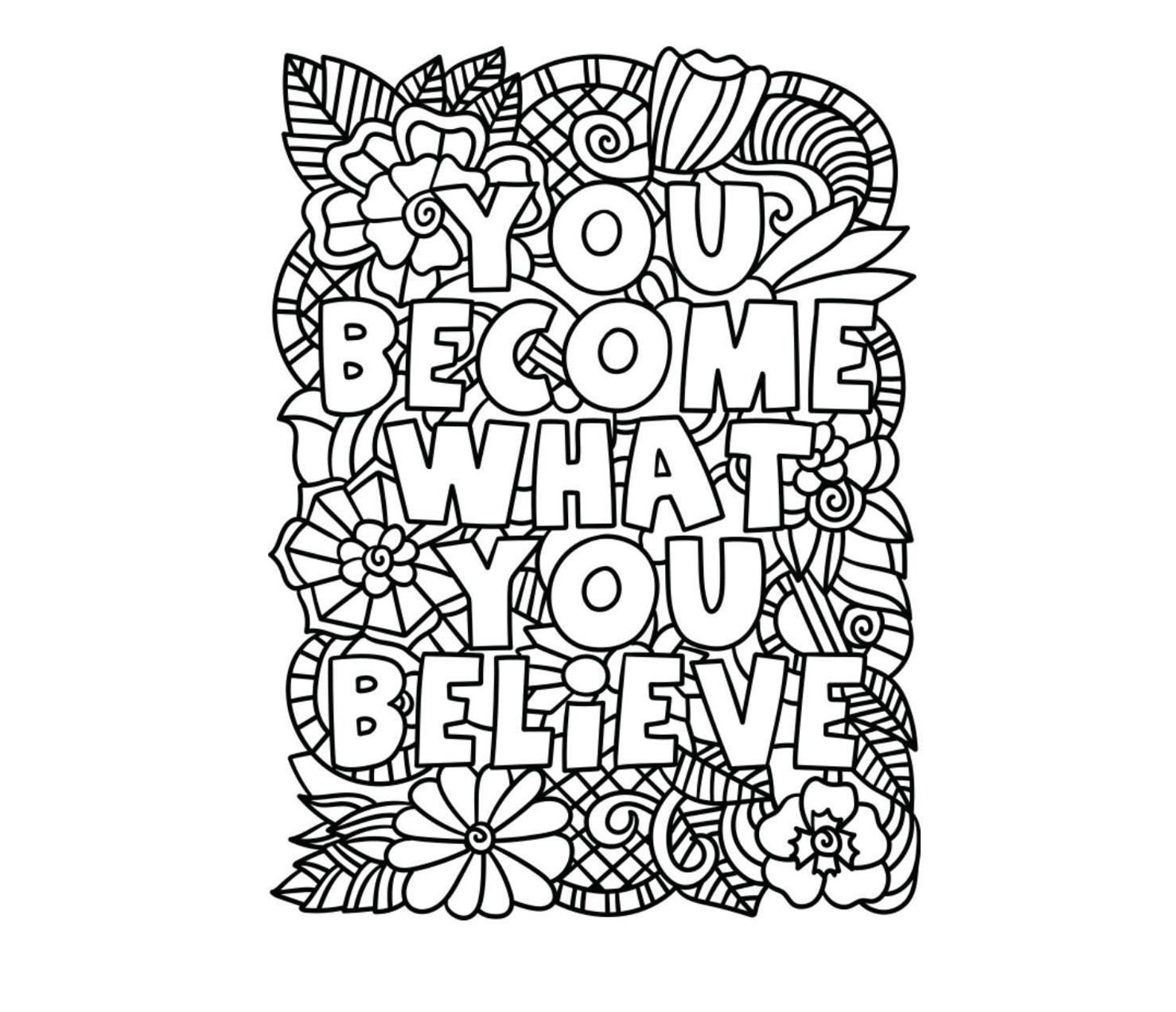 Positive Affirmations Coloring Sheets, Colouring - Etsy
