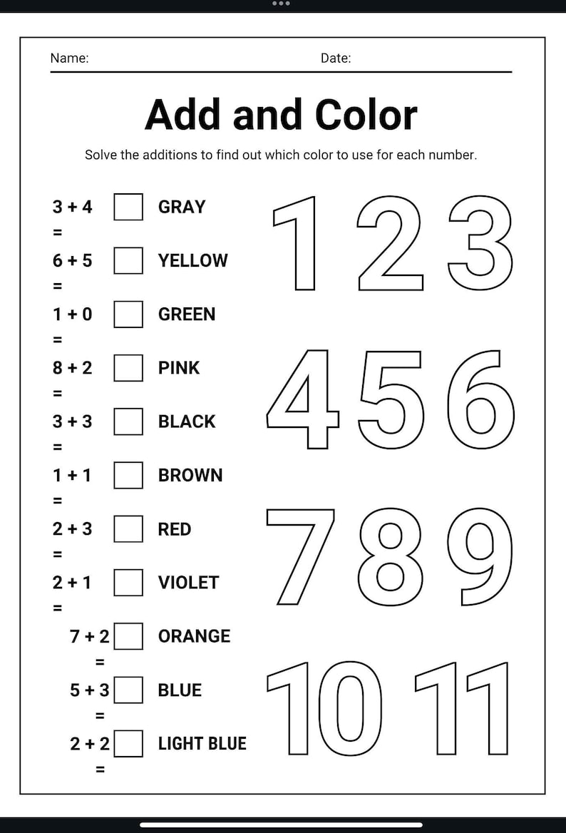 Color by Numbers - Etsy