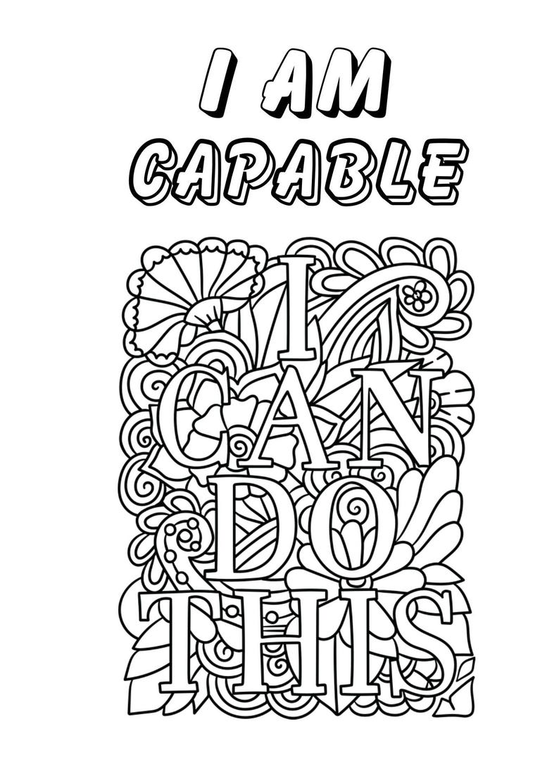 Positive Affirmations Coloring Sheets, Colouring - Etsy