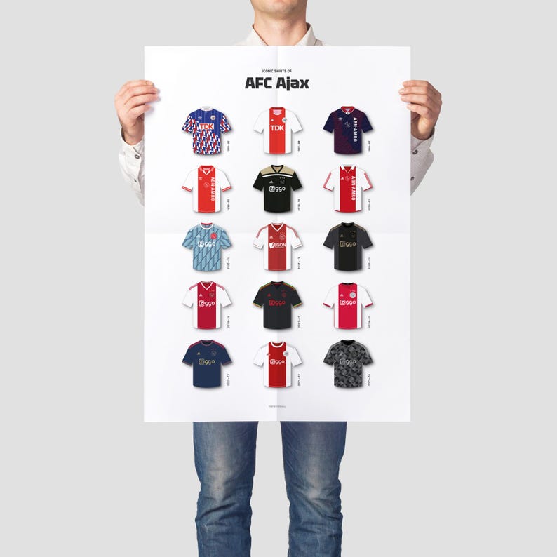 Ajax Poster, Digital Print, Retro Football Art, Instant Download, Ajax ...