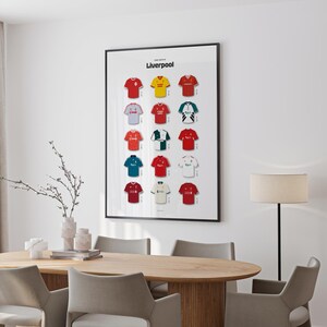 Liverpool Poster, Iconic Shirts Digital Print, Retro Football Art ...