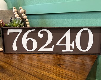 Zip Code Wood Sign - Etsy