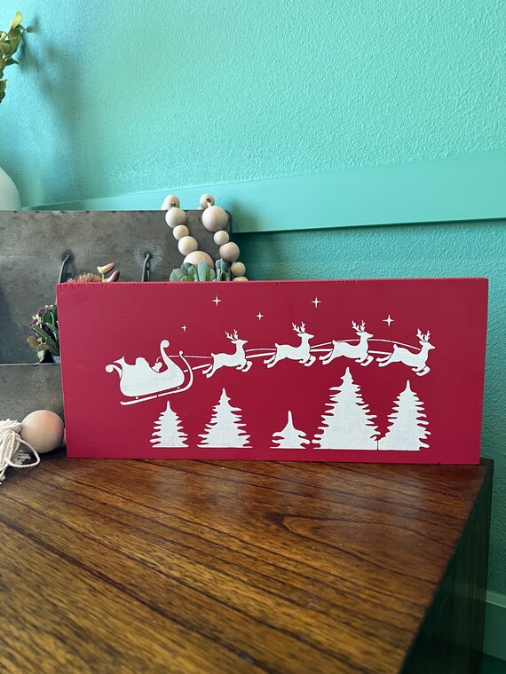 Old Fashion Reindeer Sleigh Sign Country Vintage Rustic - Etsy