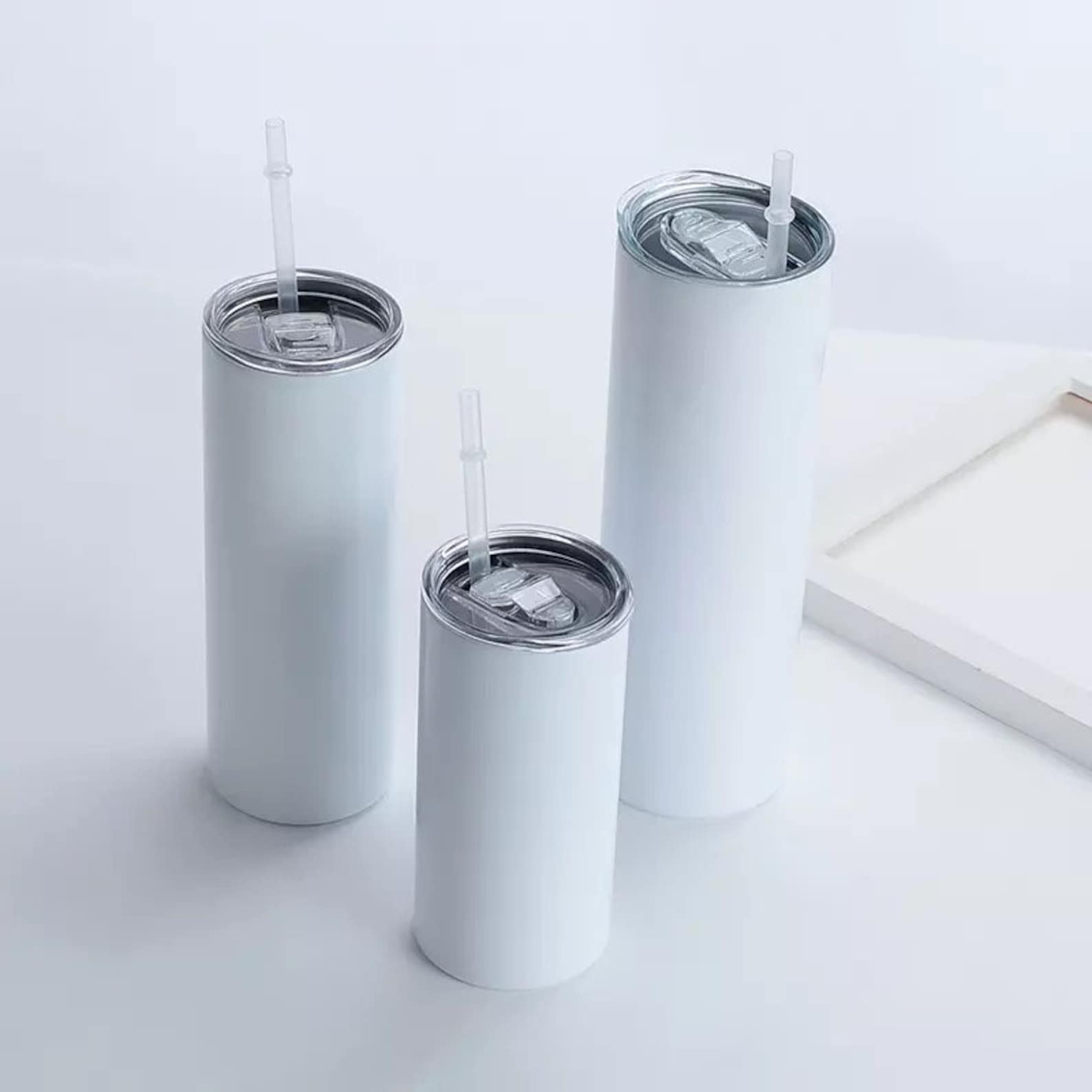 STRAIGHT TUMBLER, White Skinny Tumbler, Blank Tumblers for Sublimation ...
