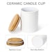 CERAMIC CANDLE Jar,sublimation Candle Jars, White Bamboo Candle Jar ...