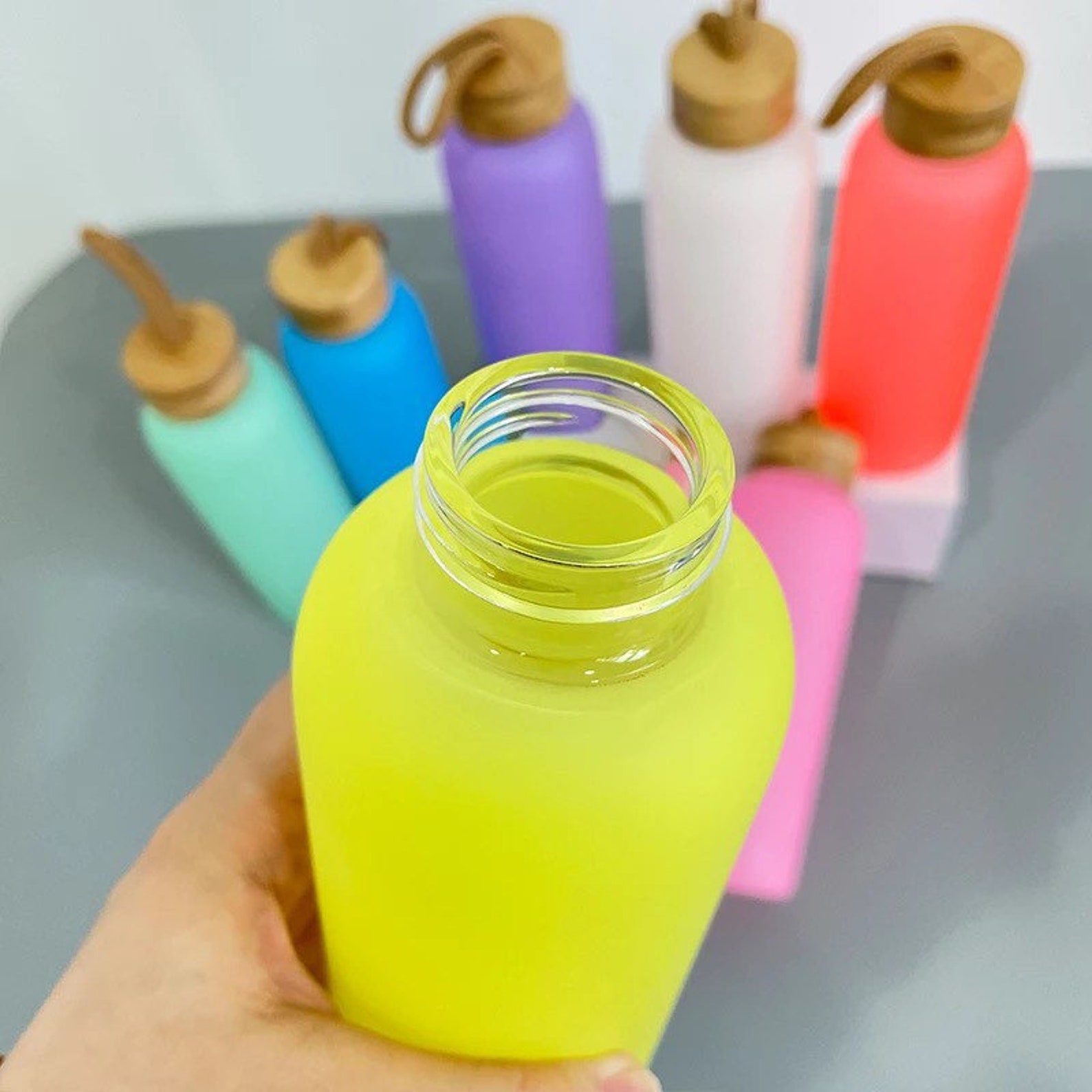 COLOR WATER BOTTLES Glass Water Bottles Personalized - Etsy