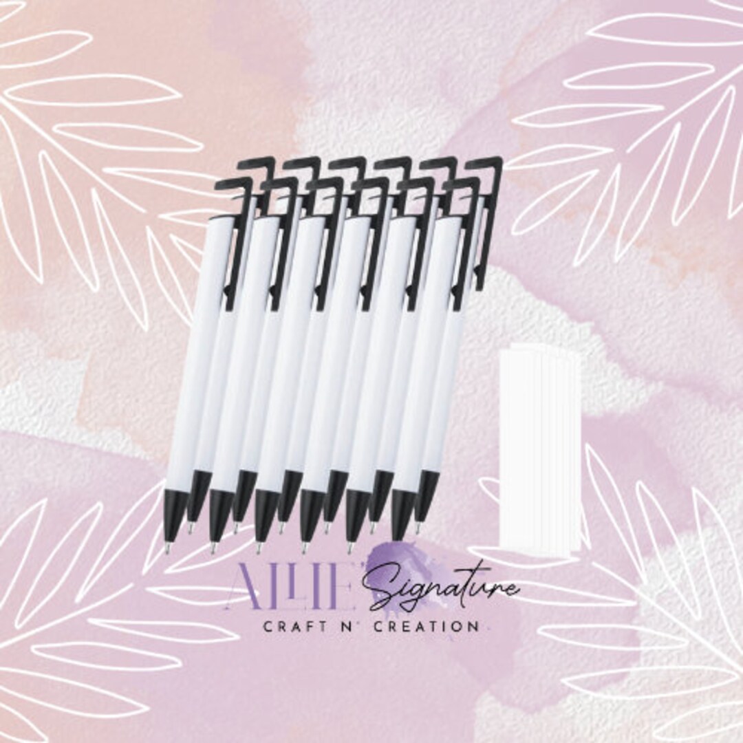 SUBLIMATION BLANKS PENS 10 Pack Black Ink Pens Blanks - Etsy