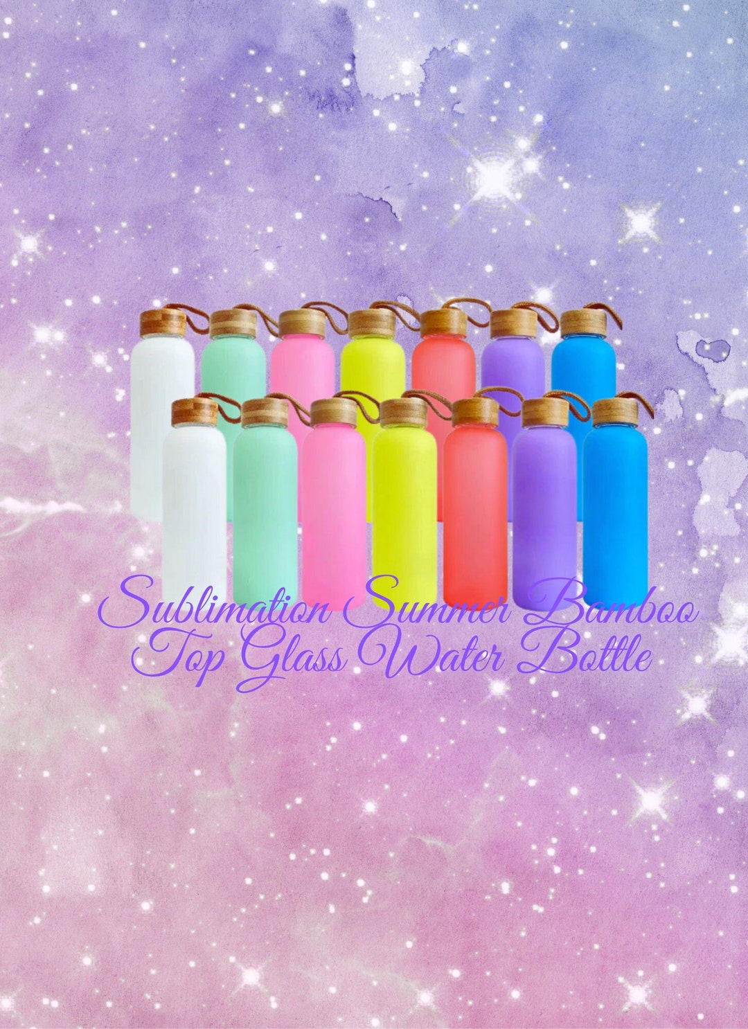 COLOR WATER BOTTLES, Glass Water Bottles, Personalized Sublimation ...