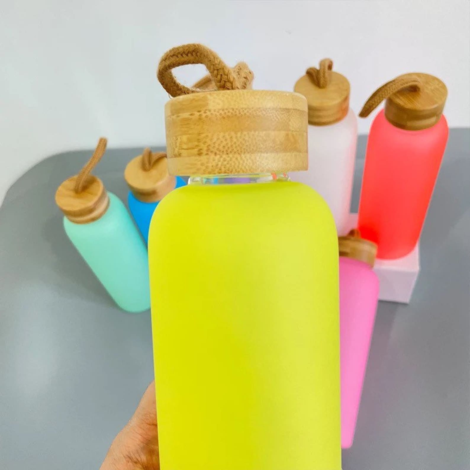 COLOR WATER BOTTLES Glass Water Bottles Personalized - Etsy