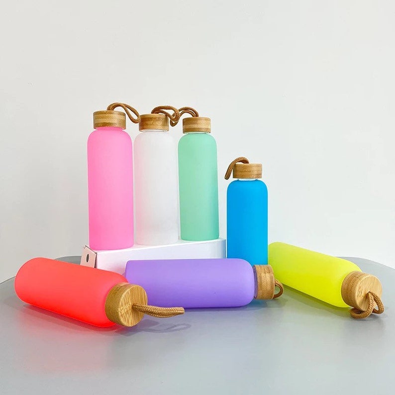 COLOR WATER BOTTLES Glass Water Bottles Personalized - Etsy