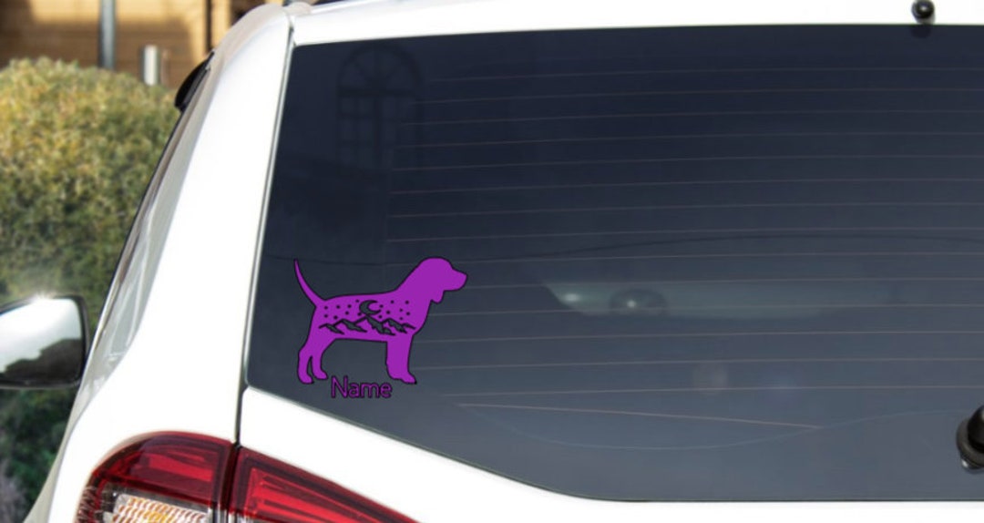 Beagle Moon Mountain Name Decal, Window Decal, Custom Decal, Car Window ...