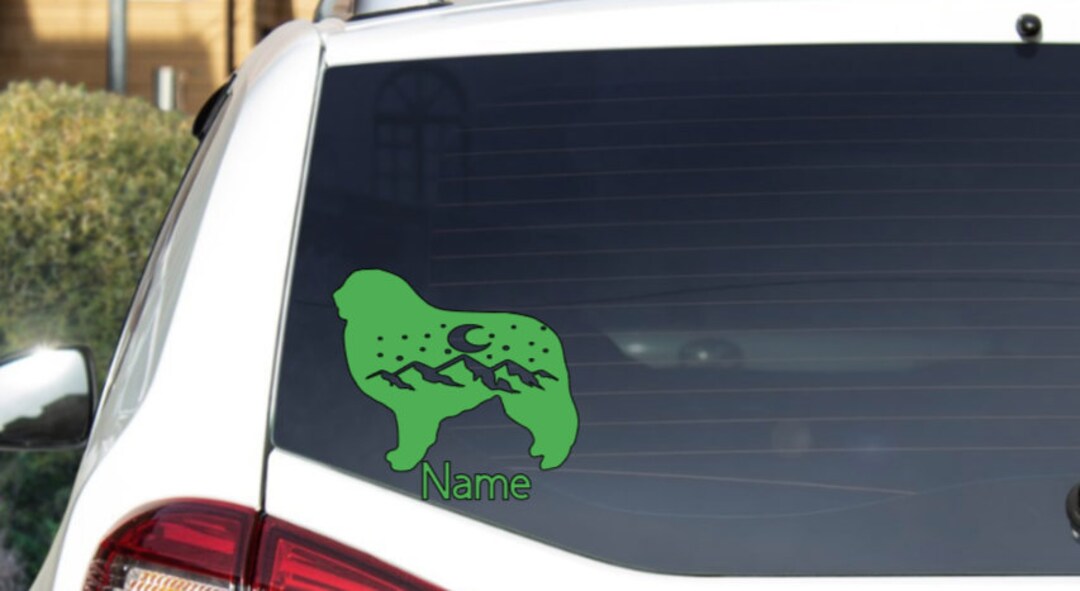 Great Pyrenees Moon Mountain Name Decal, Window Decal, Custom Decal ...