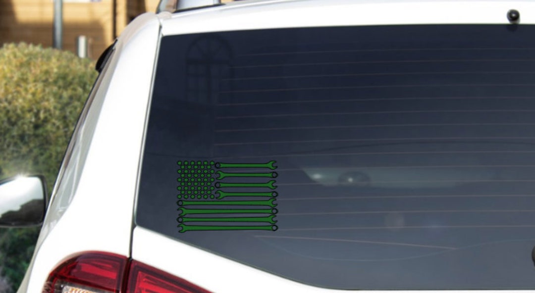 Mechanic American Flag Decal, Guy Car Decal, Car Decal, Guys Sticker ...
