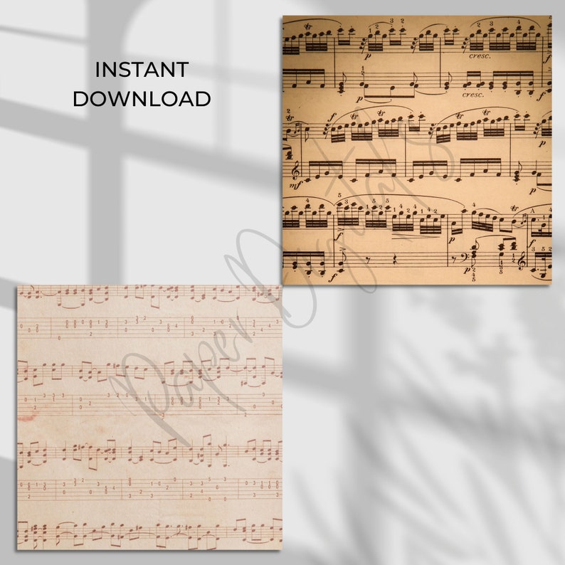 Sheets Vintage Music Paper | Music Sheets | Music Paper for Crafting ...