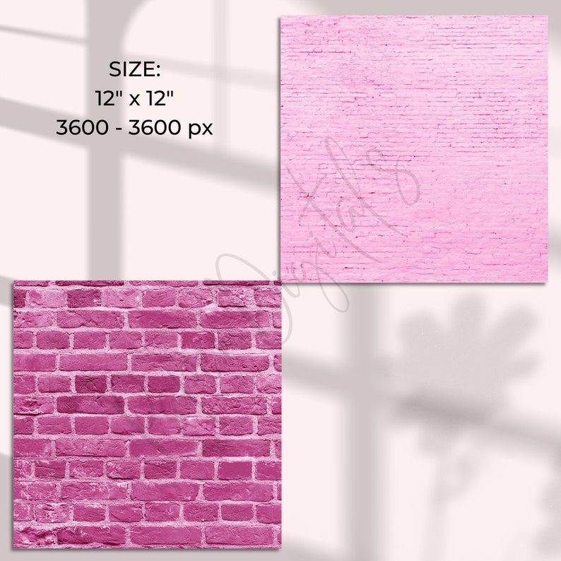 Pink Brick Digital Scrapbook Paper Pack Digital Backdrops Brick Wall ...