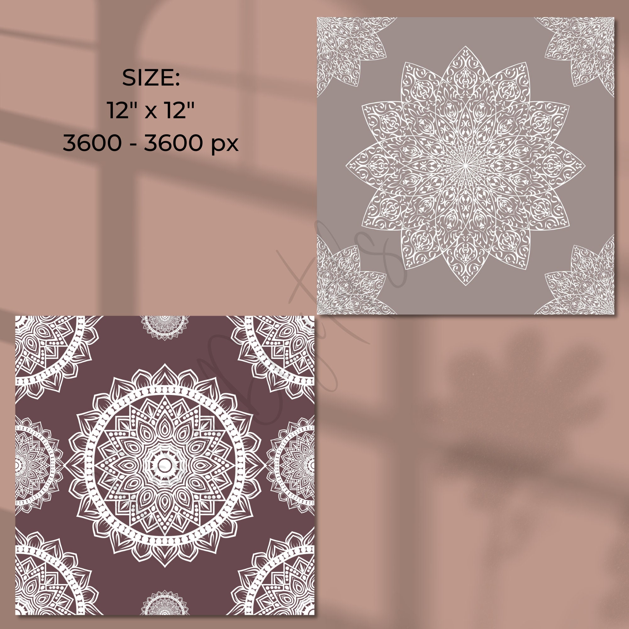 Mandala Digital Paper, Boho Mandala Patterns Printable, Pastel ...