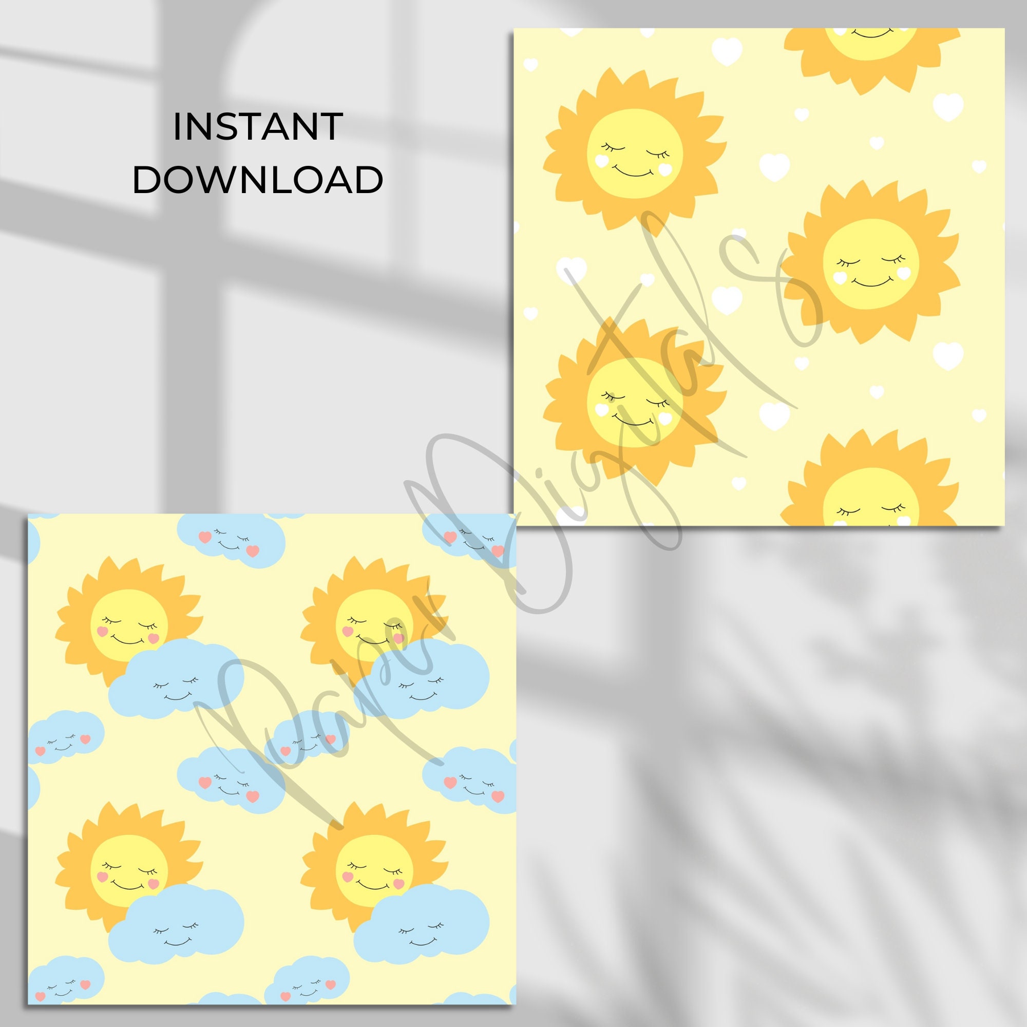 Sun Digital Paper Pack - 10 Jpegs - Instant Download - 12x12 Inches Sun ...