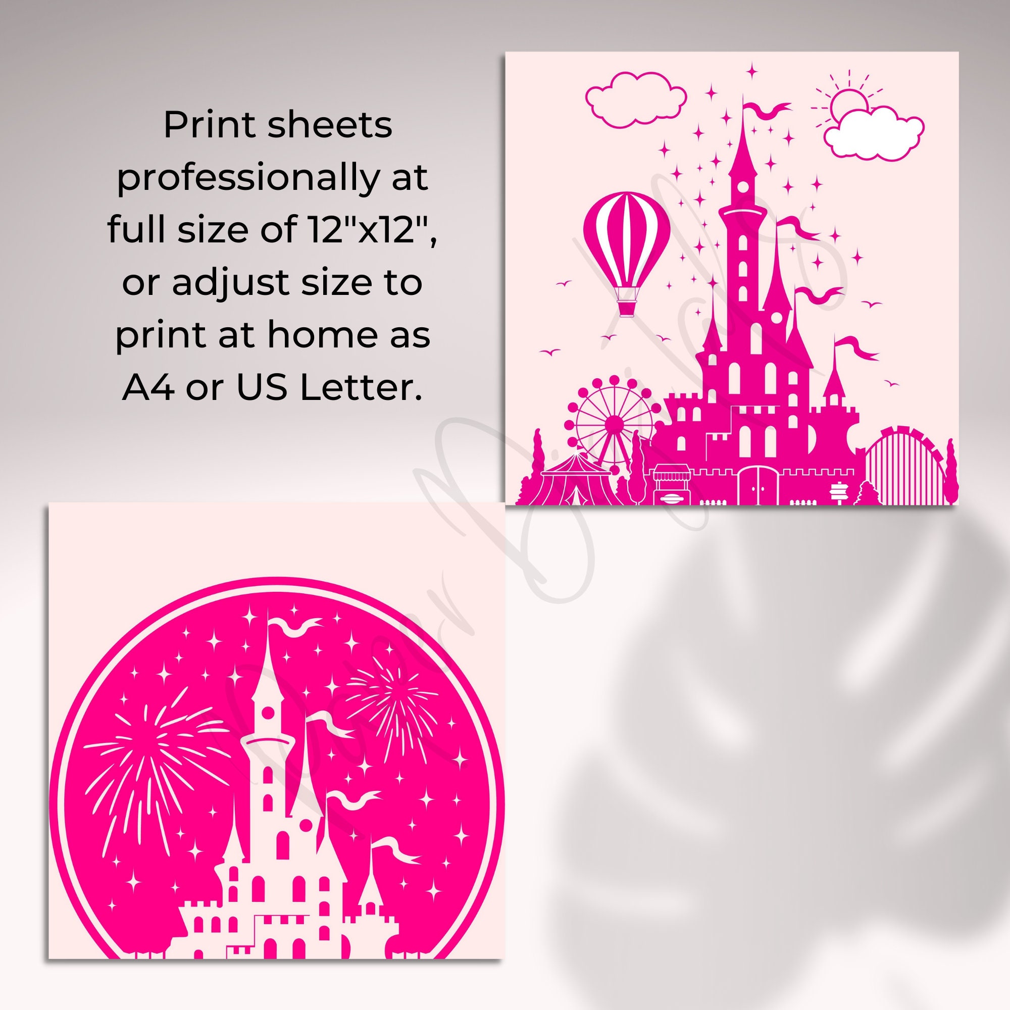 Princess Digital Paper, Cute Princess Castle Digital Paper Pack ...