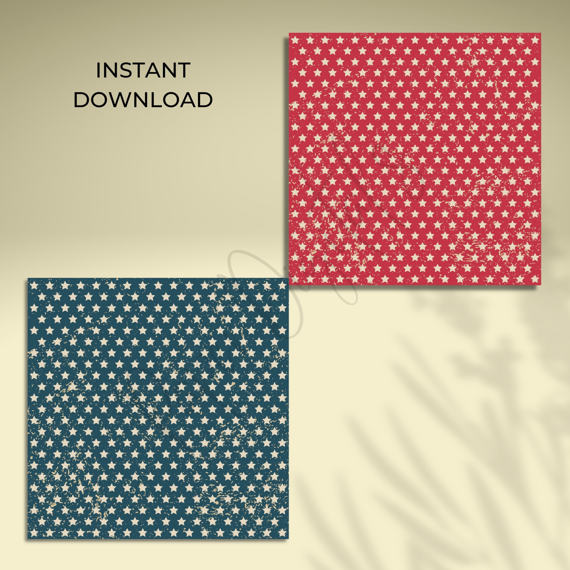 American Digital Paper Pack, Vintage American Red & White Blue ...