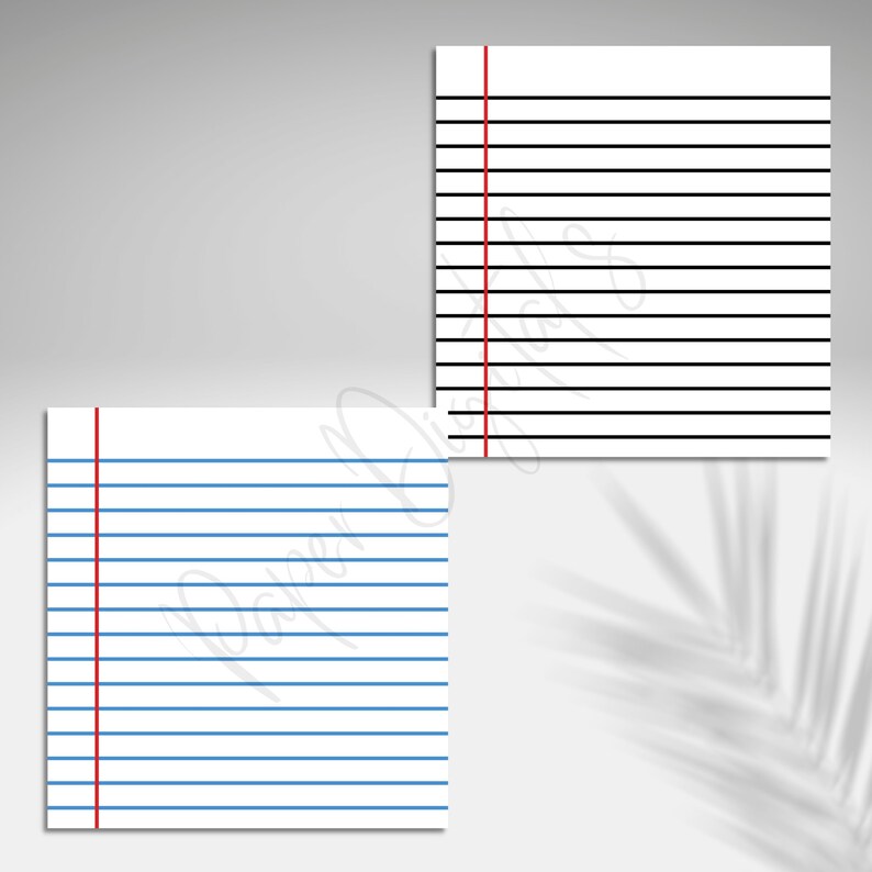Notebook Paper Wide Ruled Digital Download, School Lined Paper JPG ...
