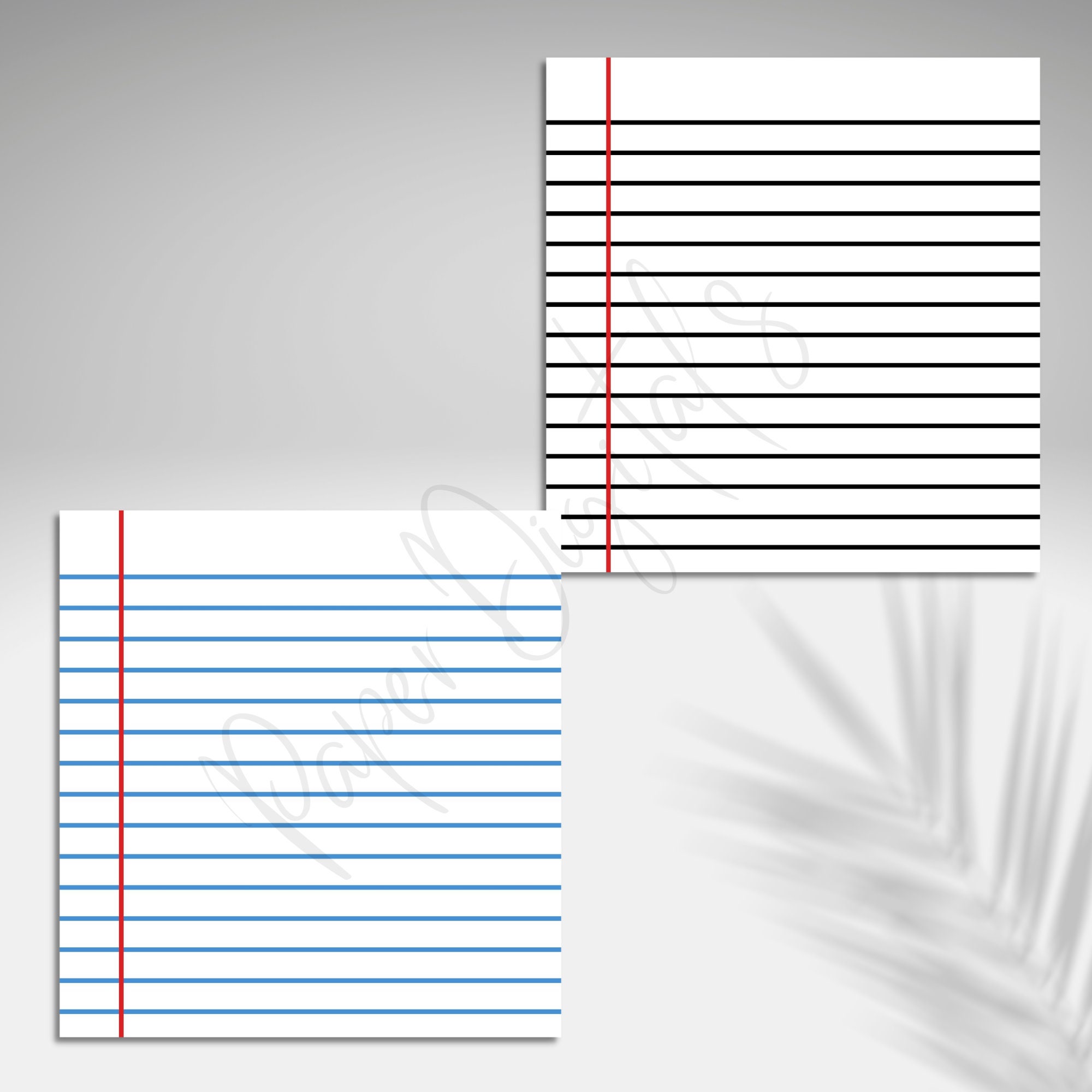 Notebook Paper Wide Ruled Digital Download, School Lined Paper JPG ...