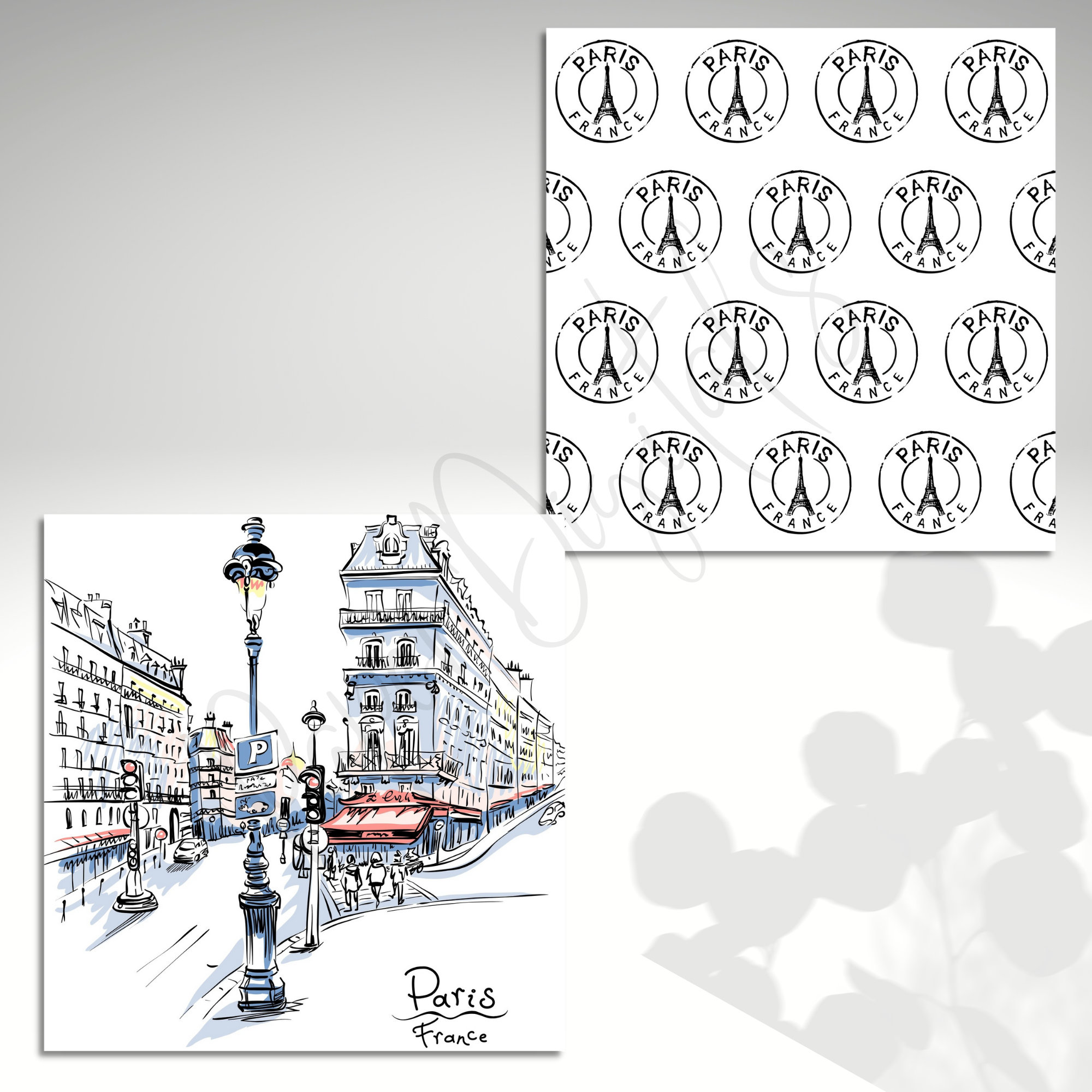 Paris Digital Paper Pack, Printable Scrapbook Paper Set Of - Etsy