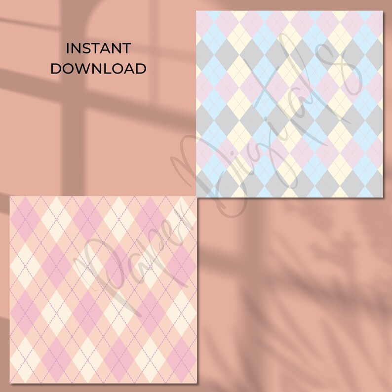 Pastel Argyle Pattern Digital Paper Seamless Pastel Pattern - Etsy