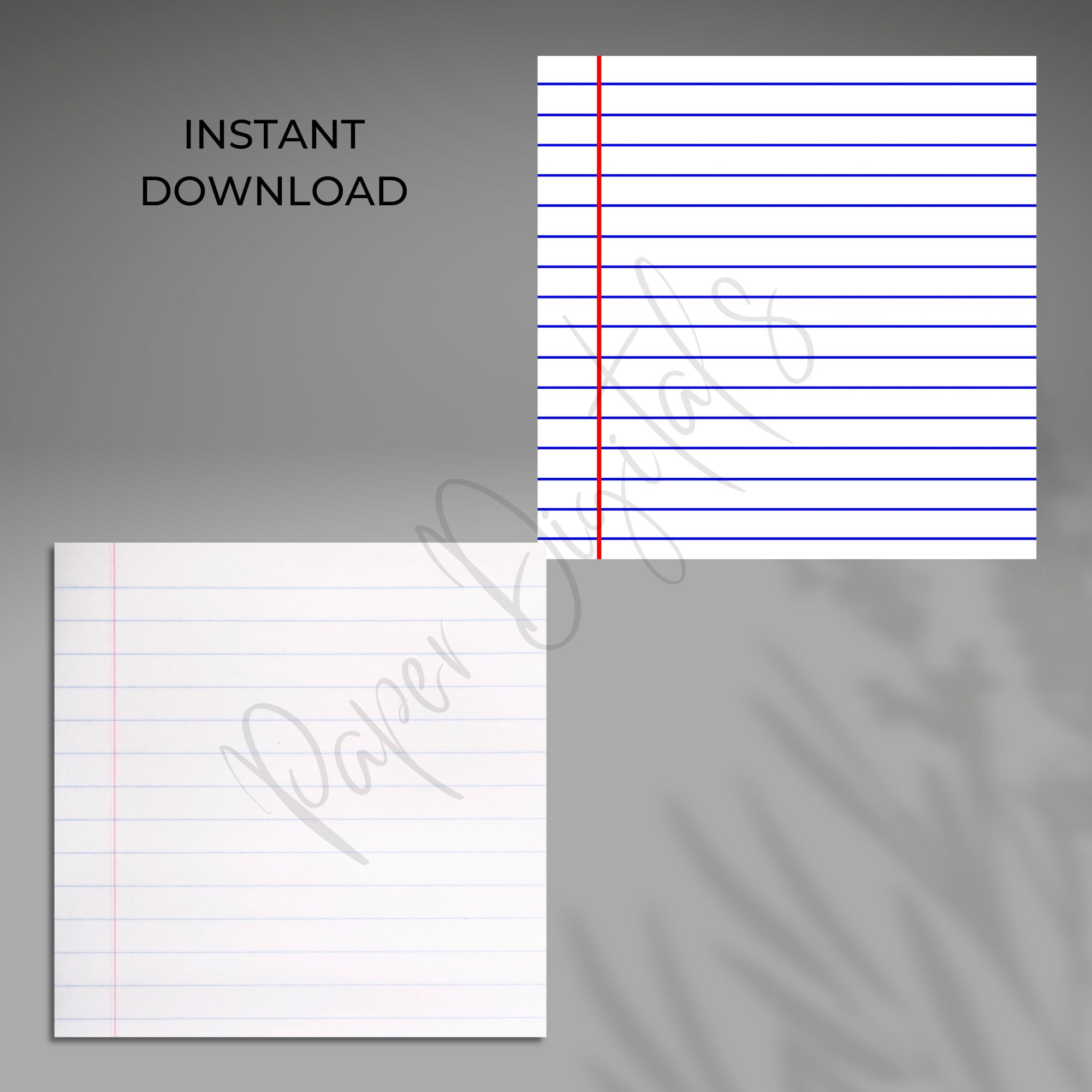 Notebook Paper Wide Ruled Digital Download, School Lined Paper JPG ...
