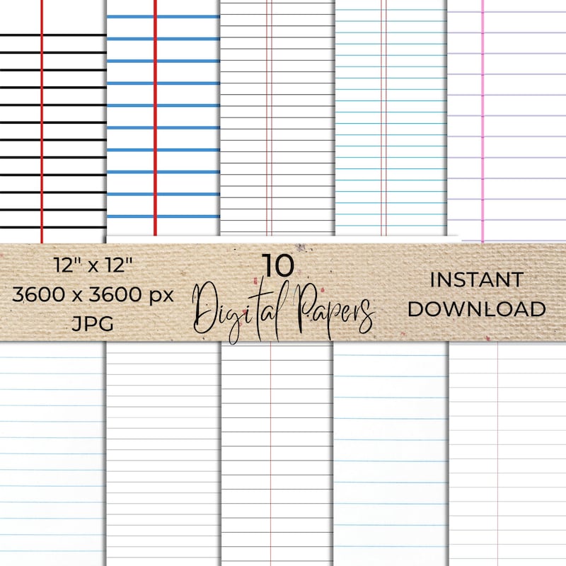 Digital Notebook Paper - Etsy