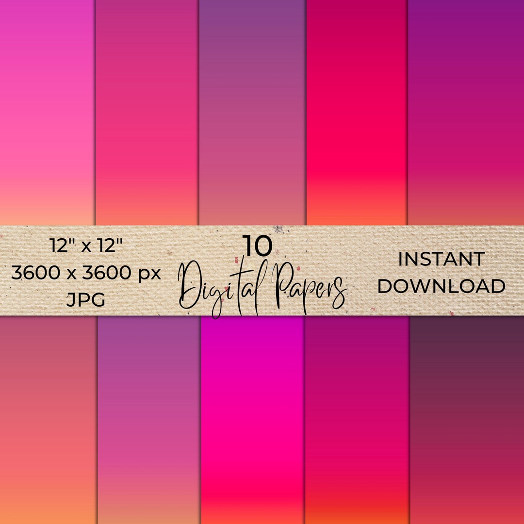 Sunset Gradients, Sunset Ombre, Ombre Sunset, Digital Paper, Scrapbook ...