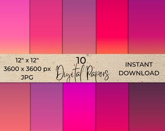 Sunset Gradients, Sunset Ombre, Ombre Sunset, Digital Paper, Scrapbook ...