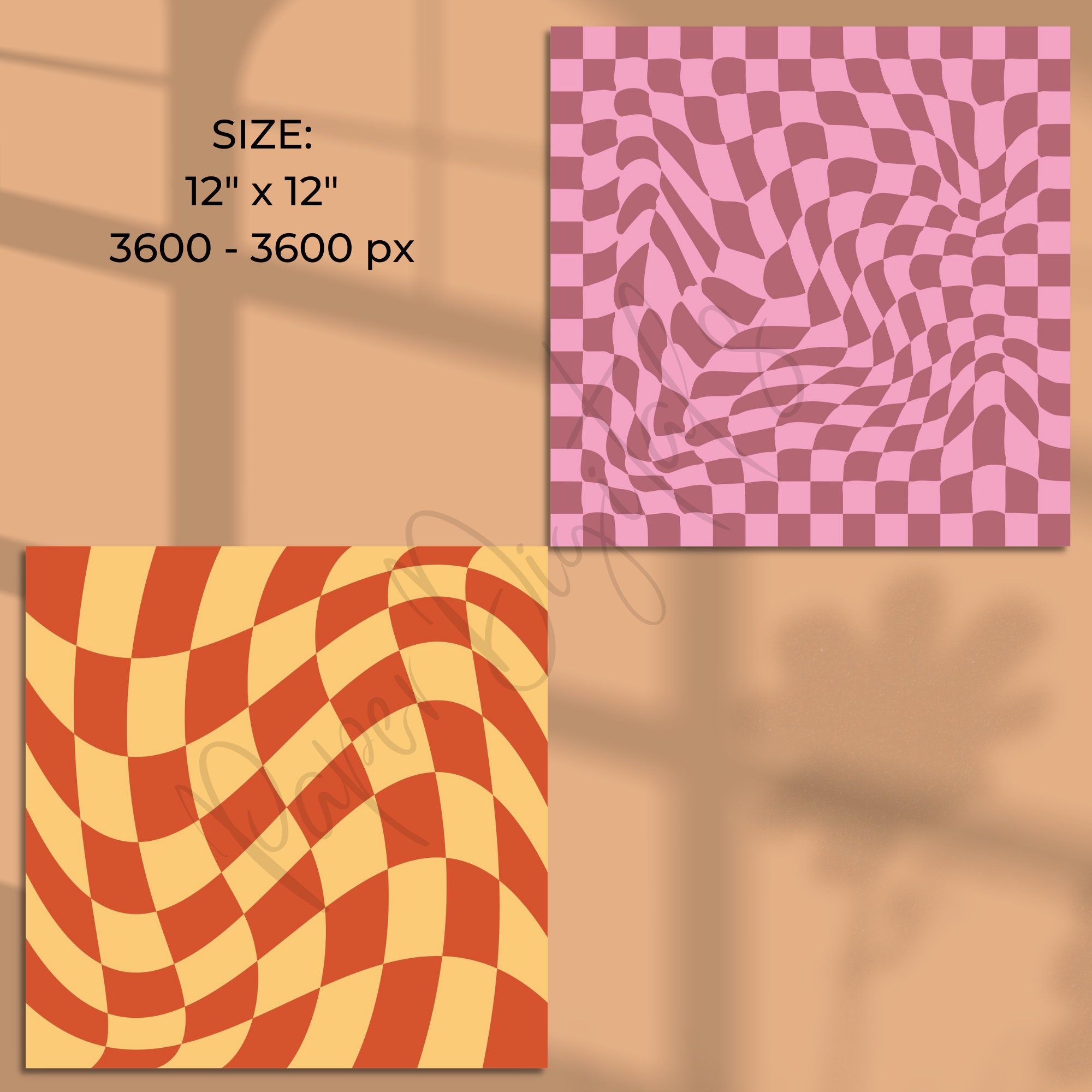 Pastel Checkers Digital Paper, Retro Vintage Scrapbook Paper, Groovy ...